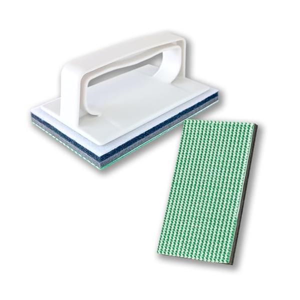 ハンディライトグレー/本体+スペア/AZ690・Color:ライトグレーSize:本体+スペアStyle:ハンディ・パッケージ個数:1・玄関タイル・外壁・コンクリートの汚れ・コケ・鳥のフン落としに。洗剤不要。水だけで汚れをスッキリ落とします...