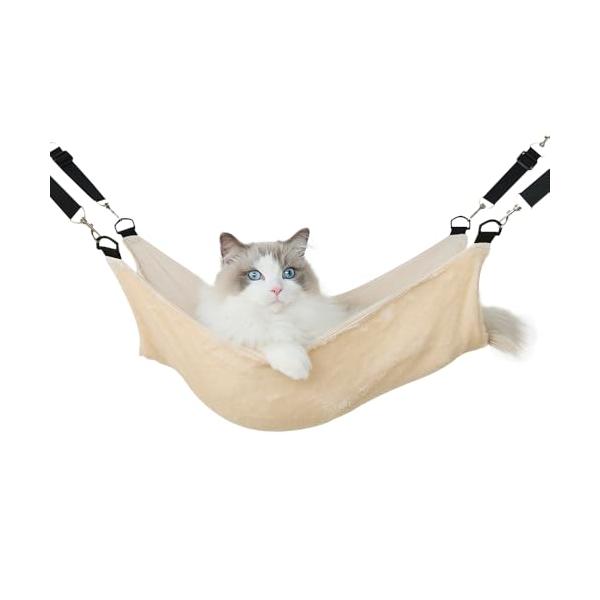 アイボリー/-/RHM-58・ねこちゃんの楽しみが広がる、3wayリバーシブルハンモックです。簡単に取り付けられて、オールシーズン使えます。・【いろんな場所で使える】ナスカンタイプだからキャットケージへの取り付けはもちろん、椅子の下や棚など...