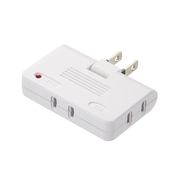 雷ガード付すき間電源タップ 3個口ホワイト/(約)6.8×6×1.5cm/1009977・Style:雷ガード付すき間電源タップ 3個口・パッケージ個数:1・【商品仕様】商品サイズ/(約)6.8×6×1.5cm、重量/(約)40g、コンセン...