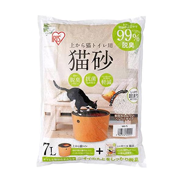 -/7L/UNS-7L・Size:7L・パッケージ個数:1・本体サイズ(幅X奥行X高さ):31×43×6cm・本体重量:6.8kg・内容量:7000ml・生産国:中国・上から猫トイレ専用の猫砂