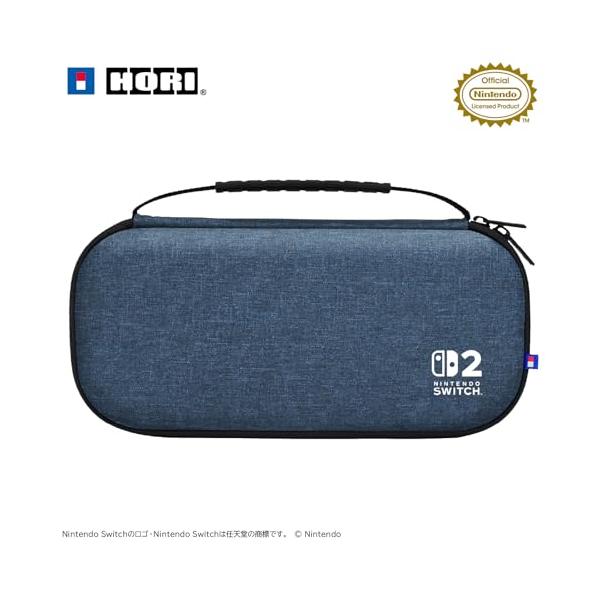 Nintendo Switch2専用 本体収納ポーチインディゴブルー/-/NSX-076・Color:インディゴブルー・パッケージ個数:1・Nintendo Switch 2 とゲームカードを収納できるスリム形状でカバンの隙間にぴったりなポ...