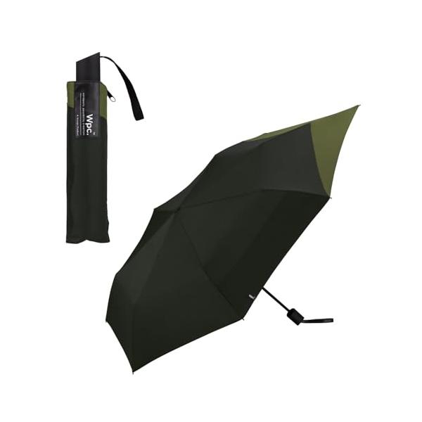 雨傘折りたたみブラック×カーキ/親骨55cm 伸長部70cm/UX004-931-002・Color:ブラック×カーキStyle:雨傘折りたたみ・パッケージ個数:1・【後ろに大きく広がって、大事なバックパックを雨から守る折りたたみ傘】 折り...