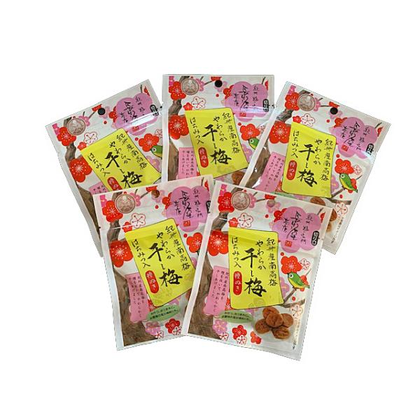 紀州みかん蜂蜜を使用した紀州南高梅のはちみつ梅の種を抜き、やわらかく干しあげました♪お持ち歩きに便利なチャック付き袋タイプです！干し梅で　手軽に熱中症予防塩分補給＋クエン酸補給を！！【名称】　梅菓子【原材料名】　梅、漬け原材料[還元水飴、食...
