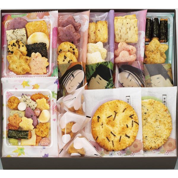 京都宇治に本店を構えるあられ専門店＜宇治式部郷＞。源氏のしらべは、宇治式部郷の代表銘菓いろどり豊かに詰合せました。【セット内容】さくら紅葉　２袋（１袋８ヶ入）、源氏歌あわせ　５袋、月まどか　１０枚（海苔とだし醤油、青磯の香り、和三盆蜜がけ、...