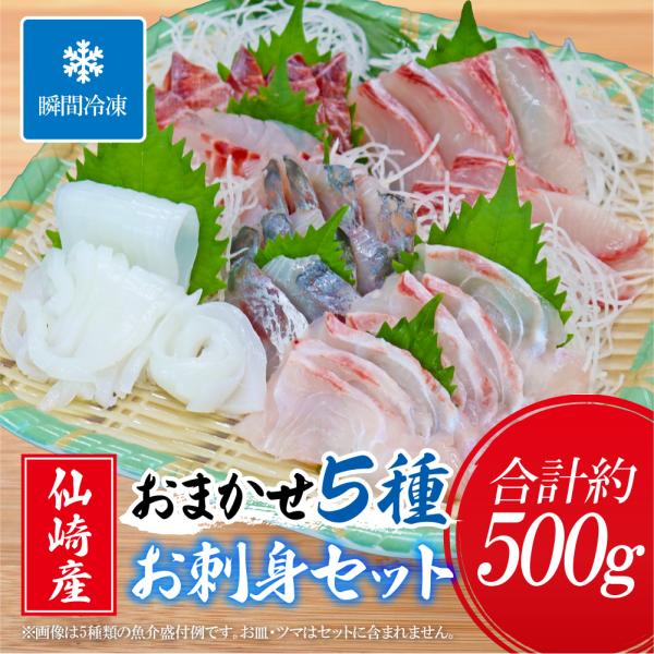 ［名称］仙崎漁港直送 刺身盛合せ5種 2,3人前［内容量］約500g［保存方法］−18℃以下で保存※出荷前は-60℃の超低温で保管しておりますが、家庭用冷凍庫（-20℃）では品質に変化が起きやすくなるため、一週間以内を目処にお召し上がりくだ...