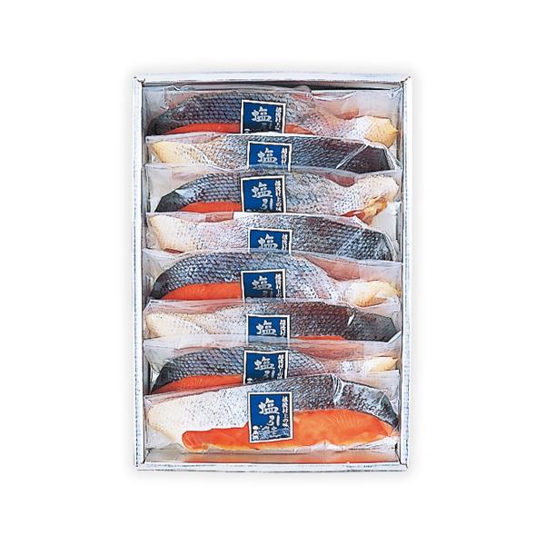 『塩引鮭(塩引き鮭)』は保存料を一切使用せず、鮭と塩のみを原料に当地特有の冬の季節風に晒して鮭本来の味の凝縮と旨味の熟成を促したもので、この熟成により生の鮭にはない味わいを醸し出しています。■名称：鮭塩干品■原材料：秋鮭(国産)、食塩■内容...