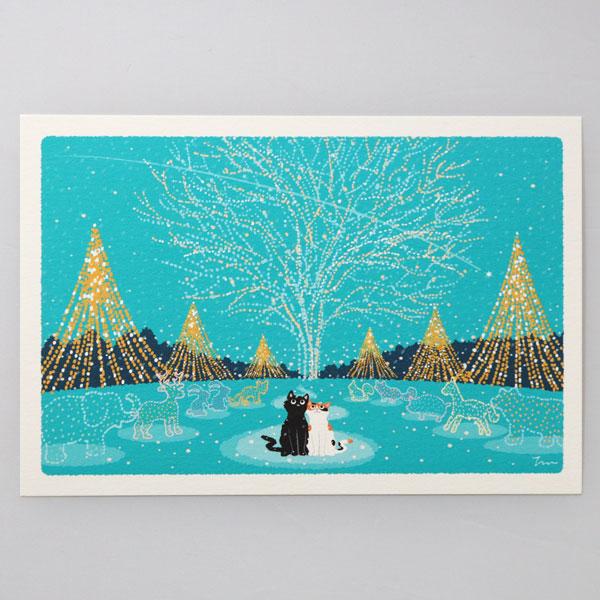 日本の四季の風景を旅している猫「たびねこ」の絵はがきです。<br>絵の中の猫達と一緒に、小さな旅を楽しみましょう。<br><br>