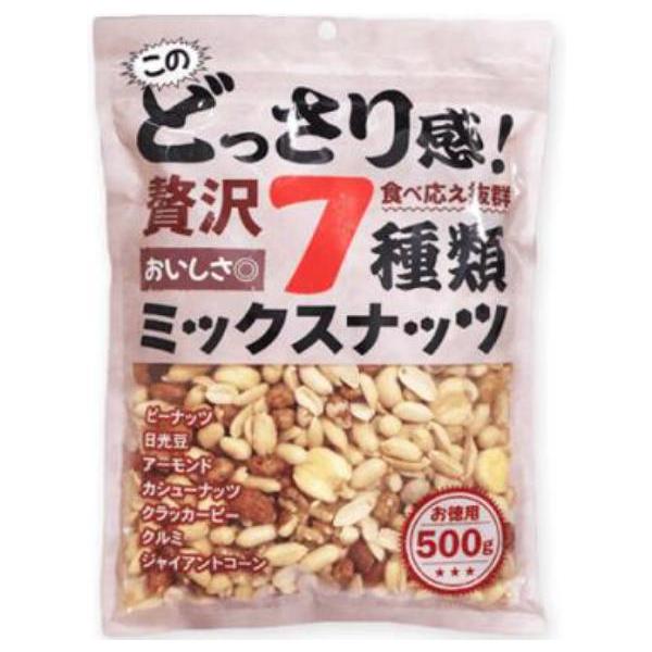 ■名称7種類ミックスナッツ■内容量500g■原材料落花生 (中国産)、アーモンド、カシューナッ ツ、クルミ、 ジャイアントコーン、 小麦粉、植 物油(大豆を含む)、でん粉、砂糖、醤油(小 麦・大豆を含む)、食塩、澱粉分解物、水飴、唐 原材料...