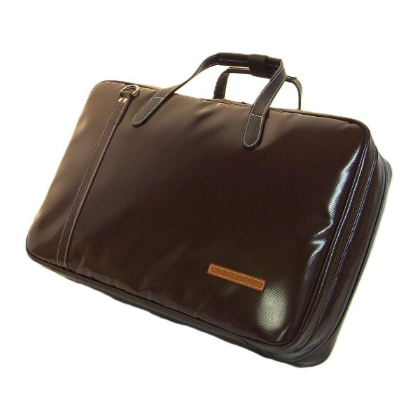 2コンパート ブリーフ ケース「Deniro 2/wf」（フルート・オーボエ・クラリネット対応）チョコ/ キャメルColorチョコ / チョコ本革ハンドル＆キャメルエンブレムチョコレート色の艶感がある生地に、同色のチョコ色上質本革巻きハンド...