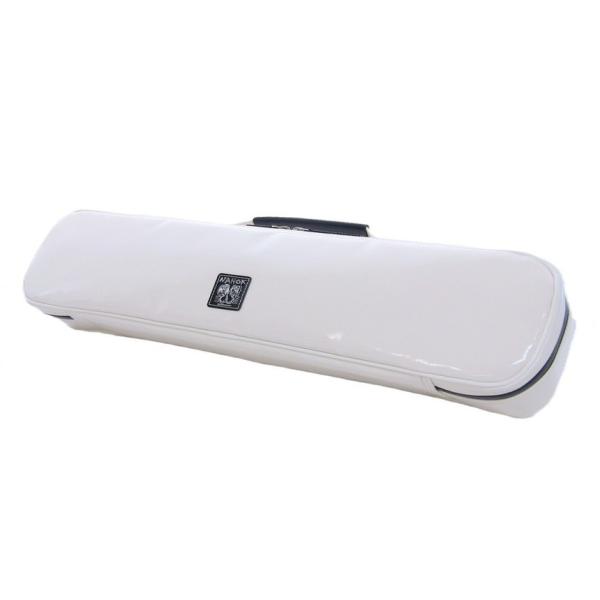 NAHOK  (ナホック) アルトフルートケースガード （H管） 「Krysar/wf」オフホワイト・スペシャルコーティング / ブラックエンブレム＋黒本革巻きハンドル【ドイツ製完全防水生地＆特殊温度調整機能＋止水ファスナー】定価:40,7...