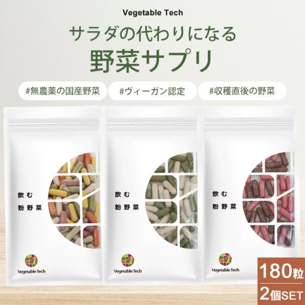 【メール便送料無料】■ブランド・メーカーベジタブルテック株式会社■カラー・デザイン9つの野菜180粒2個セット（vgtc-1021-2S）ケール・人参葉・ごぼう180粒2個セット（vgtc-1045-2S）赤紫蘇・紫人参・紅大根180粒2個...
