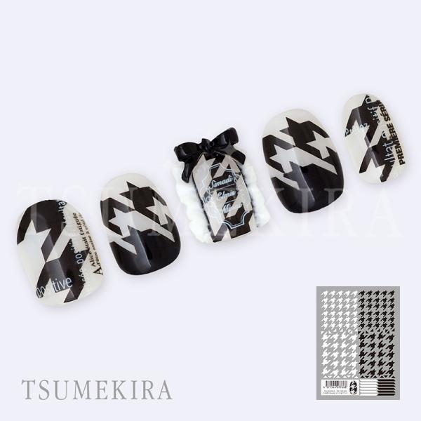 ふきとり不要、施術時間を短縮！！筆では描けない美しいデザインをどこまでもフラットなシールです。薄さ、柔軟性粘着性を追求し未硬化にも貼れるシールです。大きめ2サイズの千鳥格子柄で、指先にしっかりと存在感をプラス。ベーシックなホワイトとブラック...