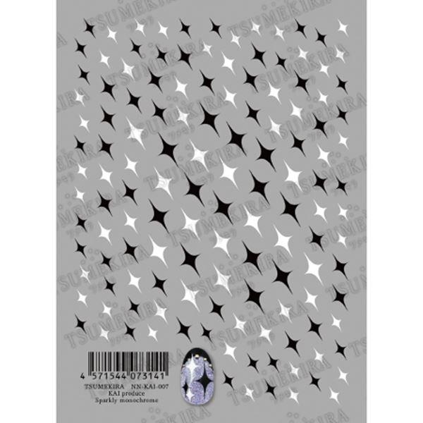 Sparkly monochrome光り、輝きをテーマにキラキラのシールをデザインしました。ランダムに散りばめるだけでトレンド感のあるポップな仕上がりに。NN-KAI-00788mm×120mm