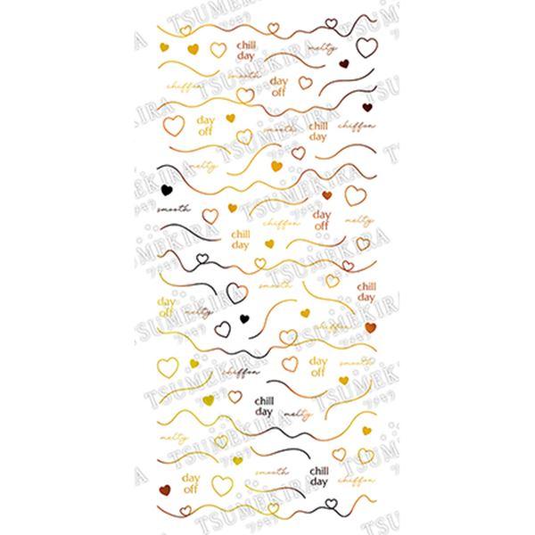 ウェーブラインハート　（ジェル専用）ウェーブラインとハートをミックスした大人かわいいラインシール。手描きの柔らかさがワンカラーにもニュアンスアートにも馴染みやすく、アートのワンポイントにぴったりです。ＳＧ−ＩＣＨ−００１６３ｍｍ×１２７ｍｍ