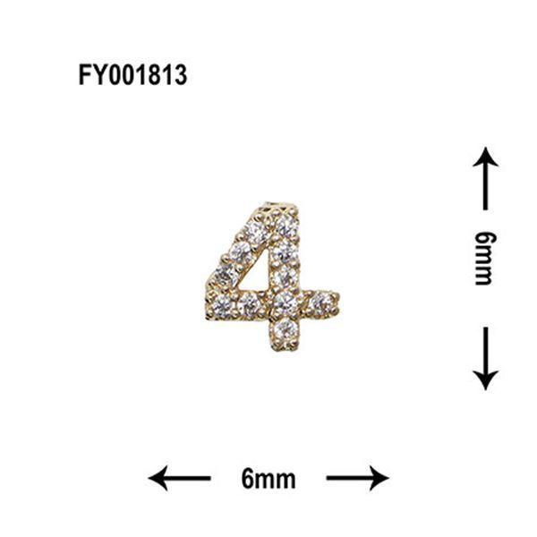 Ｎｏ．４　ＦＹ００１８１３ラインストーンが並んだ数字モチーフのパーツ。スピリチュアルでは【4】は「安定」「現実」の意味を持つ数字です。自身のラッキーナンバーをつけてお守りにしたり、また、他の数字パーツと組み合わせて誕生日や背番号にするなど「...
