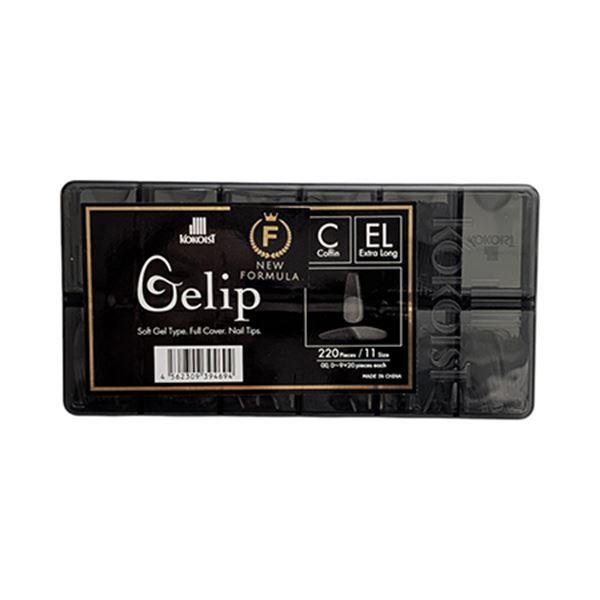 セット大好評のGelipがリニューアル!装着感を感じさせないフィット感ソフトジェルのみでも装着が可能!ストレスポイントから爪先に向けて厚みが増し耐久性UP!ジェルを塗布すると番号が消える!根元が薄くなりよりフィット感が増しました!※金型変更...