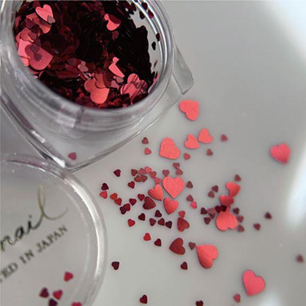 ハート　レッド4種類のサイズがミックスされたハートのホロ6色展開ホロサイズ:1mm/2mm/3mm/4mm1g