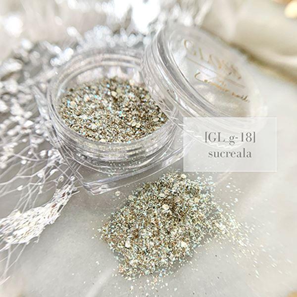 ブルーベースのオーロラ粒子に、グリッターを数種ミックス。うるっとした透明感あふれる輝きが魅力の細やかなオーロラグリッター。寒色系やホワイトとの相性も抜群で、クリア感を活かしたアートにもぴったりです。内容量:0.7g