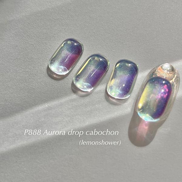 (lemon shower)縦長の13mm×7mmのオーロラカボションパーツです。飴のような美味しそうなカラーとツヤが美しいインパクトパーツです。裏面は平面のため、比較的安定感を出すことが出来ます。内容量:6個