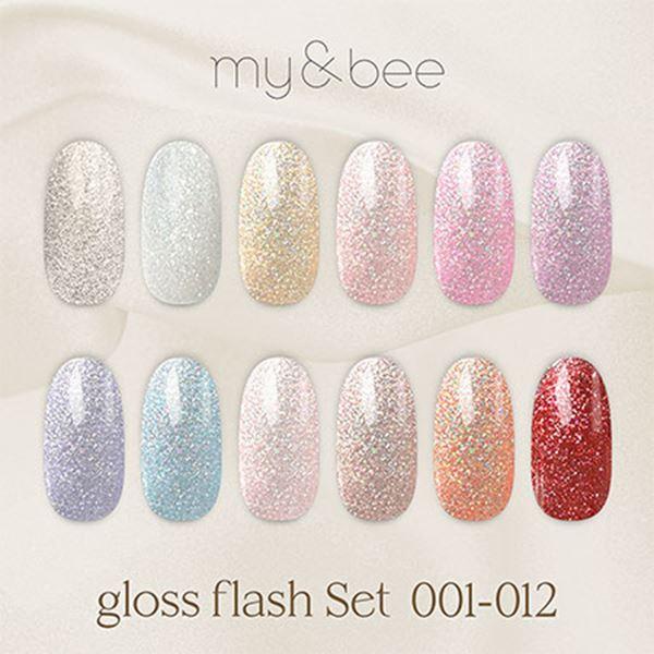 (001~012/12色)　GS12-S12くすまないフラッシュと繊細なオーロラグリッターを贅沢にMIX!今までにない明るいカラーのフラッシュ!濃厚なキラキラ感が可愛いフラッシュ。マイビー　グロスフラッシュシリーズの(001~012)の全1...