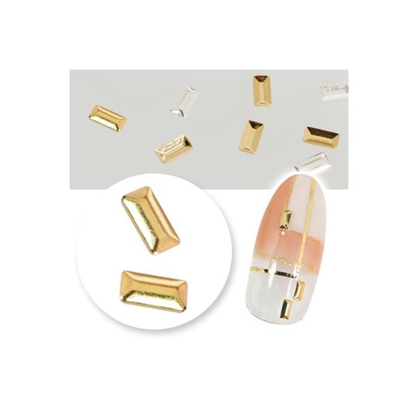 アートの幅を広げる長方形のスタッズランダムに配置したり、きれいに整列させたりと、様々なアートに使えます！【カラー】ゴールドサイズ：1mm×3mm梱包数：50P