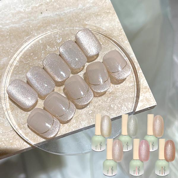 ちゅるんスキンシアーカラーにホワイトマグの光がかわいいマグジェル★スキンカラーなのでギラつかない上品な仕上がりです♪6種類からお選びください♪・ＭＭ−００１Ｇ　大人なグレージュベージュ＋ホワイトマグネット・ＭＭ−００２Ｇ　ほんのりグリーンな...