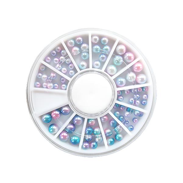 マーメイドのようなかわいいカラーのパールボールが登場！マルチなサイズが入っているのでいろんな３Dアートやビジューネイルが楽しめます。2色各3サイズ入り