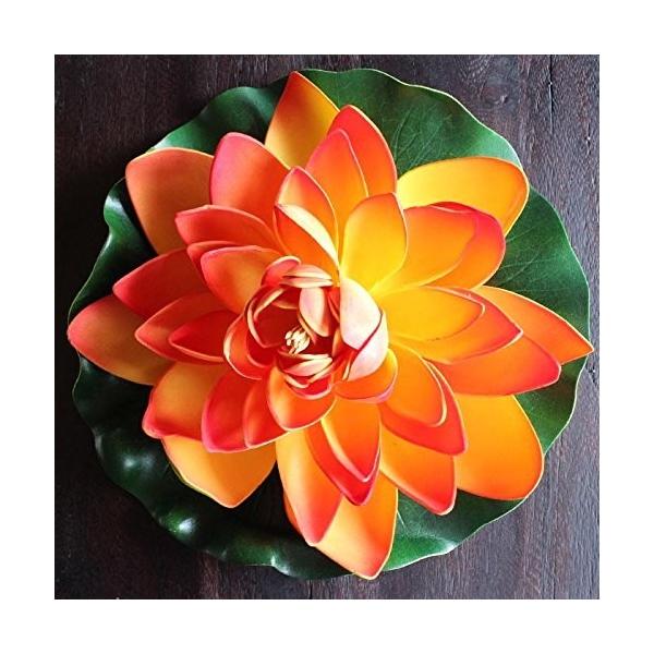 ロータス(蓮)の造花です。お部屋に飾るのはもちろん、水面に浮くので水槽や水鉢に入れて飾ってもお洒落です。●素材ポリウレタン●サイズ幅約27cm×奥行約26cm×高さ約9cm　※手作りのため多少の誤差がございます。●関連情報造花 アーティフィ...