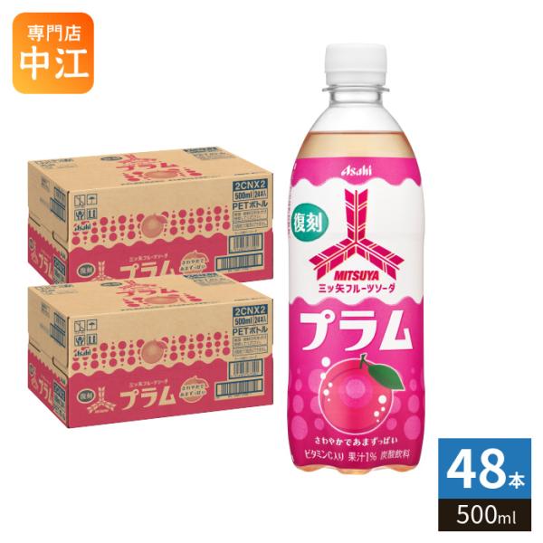 【賞味期限】2026/10/31【送料無料／一部地域除く】【一個あたり 125円（税込）】あの頃の青春の味、限定復刻1974年に発売した三ツ矢フルーツソーダプラムの味わいを現代風にアレンジ。プラムの奥深い果実感と爽やかな甘酸っぱさがどこかな...