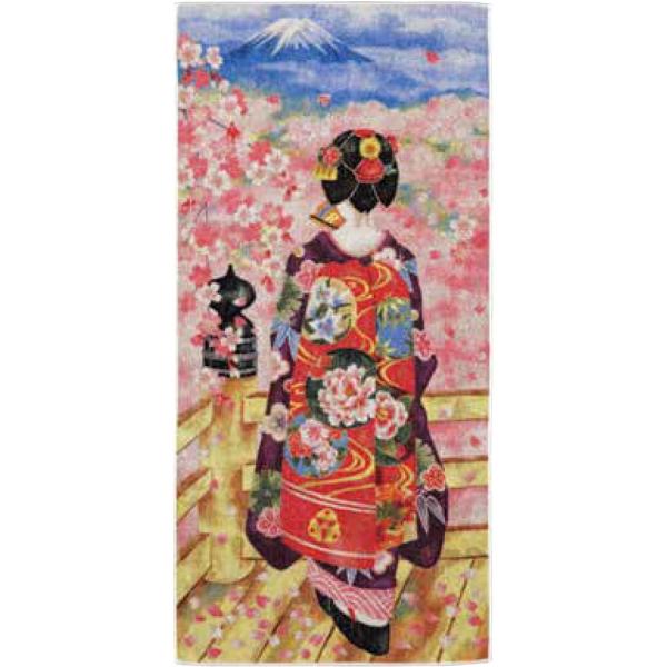 ●「五彩織」と呼ばれる特別な織り方で作られた今治製タオル。●布を織る前に繊維を染色する先染め織物で、六色のパイルの組み合わせでフルカラーを表現し、繊細な日本画のデザインを実現しました。●先染め織物独特の高級感や深み、高密度の目の詰まった立体...