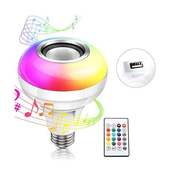 【商品概要】パッケージリスト：1 x音楽LED電球 1 xリモートコントロール操作モード： 輝度が増加し、機能を減少させます 10シングルカラー + 2色変更モード 一時停止/前の曲/次の曲の切り替え関数 Bluetooths/USBカード...