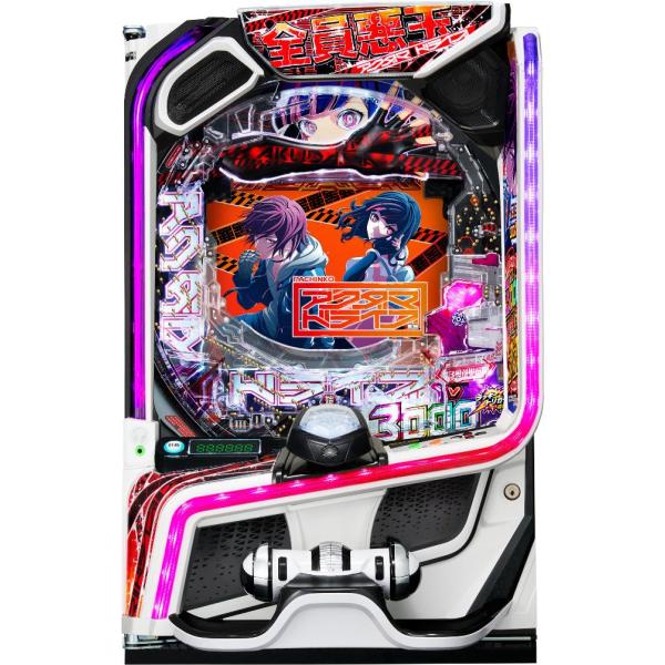 メーカー：三洋型式名：eアクダマドライブEHLTタイプ：ミドル継続回数：4or10R10カウント出玉数：600個or1,500個or3,000個 (※1)賞球数：1＆5＆15大当たり確率：約1/319.6　RUSH中 約1/85.9ST「ド...