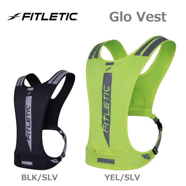 FITLETIC フィットレティック GLO Glo Vest 反射安全ベスト　BLK/SLV　YEL/SLV　REFLECTIVE SAFETY VEST/トレラン/ランニング/ジョギング/散歩/トレッキング/登山//バイク/自転車/夜間...