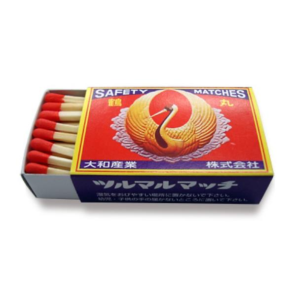 鶴丸印・ 純正の並型マッチ!12箱ワンパックです。赤色頭です。