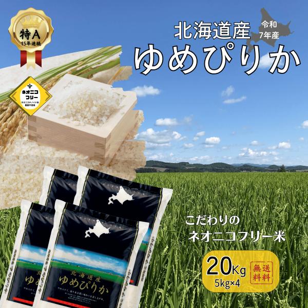 商品名：北海道産　ゆめぴりか 精 米 ：精米 産 地 ：北海道岩見沢市栗沢町上幌（単一原材料） 品 種 ：ゆめぴりか内容量：20kg（5kg×4袋） 産 年 ：令和７年産精米時期：米袋表示面下部に記載保存方法：直射日光・高温多湿を避け、涼し...
