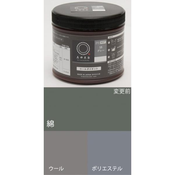 ■綿・麻・レーヨンから絹・毛（ウール）・ナイロンやポリエステル・ポリエステル混紡品までお湯（85℃以上）できれいに染まるECO染料です。ナイロンやポリエステルボタン・樹脂成型品にも使えます。混色できます。※ポリエステル混紡品はポリエステル繊...