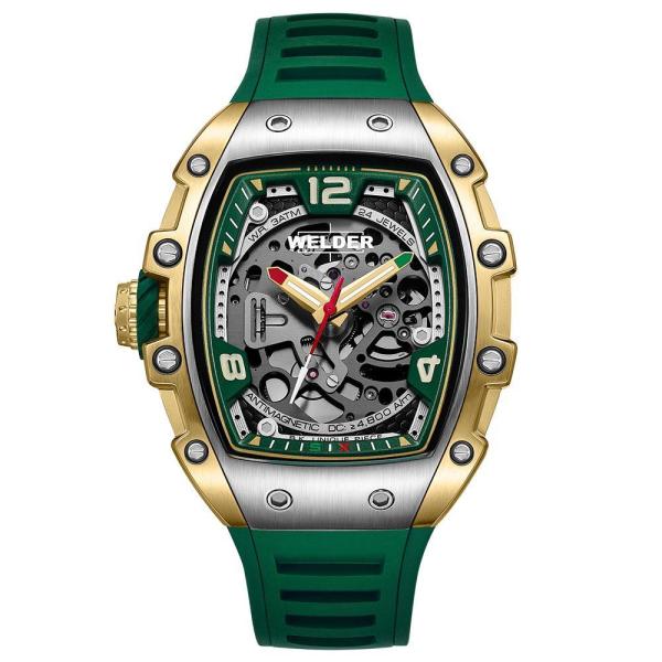 こちらはイタリアのブランドWELDERのW75というシリーズの時計です。このでかい文字盤に遊び心のあるカラーで存在感のあるデザインです。品番：WRT1004ケースサイズ：45mmケース素材：316Lステンレススティール、ポリアミドムーブメン...
