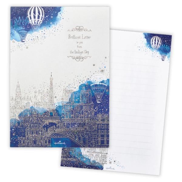 お祝い事にぴったりの上品なレターパッドです。青い空を伝って遠くの人へ想いを届ける様子をイメージしてあります。フォーマルなシーンにも最適の上質なプレミアムレターシリーズです。様々な色に輝くホログラム箔をモチーフに合わせて繊細に施してあります。...