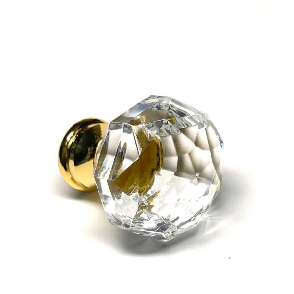 ※輸入品の為、在庫無くなり次第廃盤になります。●主な材料：クリスタルガラス●主な色・仕上げ：ー／真鍮磨き●サイズ：W29 H30●付属ねじ：M4×25KTH　つまみ　ハンドル　取手　取っ手　引出し　引き出し　引手　持ち手　ドア　ドア金物　家...