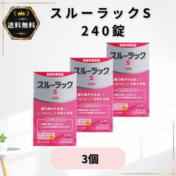 「スルーラックS」は、鈍った腸の動きを助け、溜まった便のスムーズな排出を促す便秘薬（指定第2類医薬品）です。製品の特徴Wの有効成分: 大腸を刺激する「ビサコジル」と、生薬由来の「センノサイドカルシウム」が腸のぜん動運動を高めます。調節可能な...