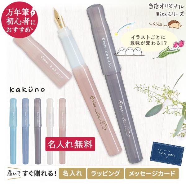 万年筆初心者へのギフトに、はじめての万年筆にもおすすめ！名入れ無料　PILOT パイロット 万年筆 kakuno カクノ　まどろみカラーシリーズまどろむ空をイメージしたやわらかなカラーバリエーションのシリーズボディーの色にあわせた上品な印象...