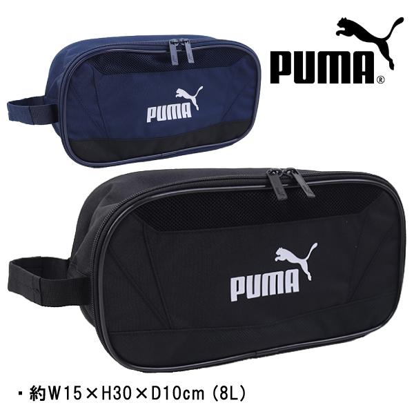 ◎素材　ポリエステル  ◎サイズ　約W15×H30×D10cm(8L)  ◎特徴  　【PUMA】のシューズバッグ！ 　・ループハンド付き 　・ダブルファスナータイプ 　・メッシュ部分あり 　・ブランドマークのプリント入り  ◎著作・製造　...