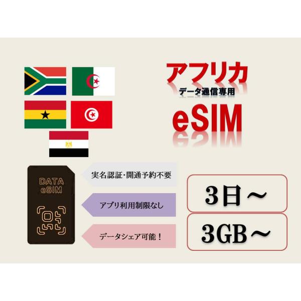 【商品特徴】(1)4G/LTE高速データ通信が利用可能(2)日本の既存アプリ(LINEなど)がそのまま現地で利用できる(3)受取り/設定も簡単メールにてお届け、届いたQRコードを読み取って設定【商品仕様】対応国：エジプト、アルジェリア、チュ...