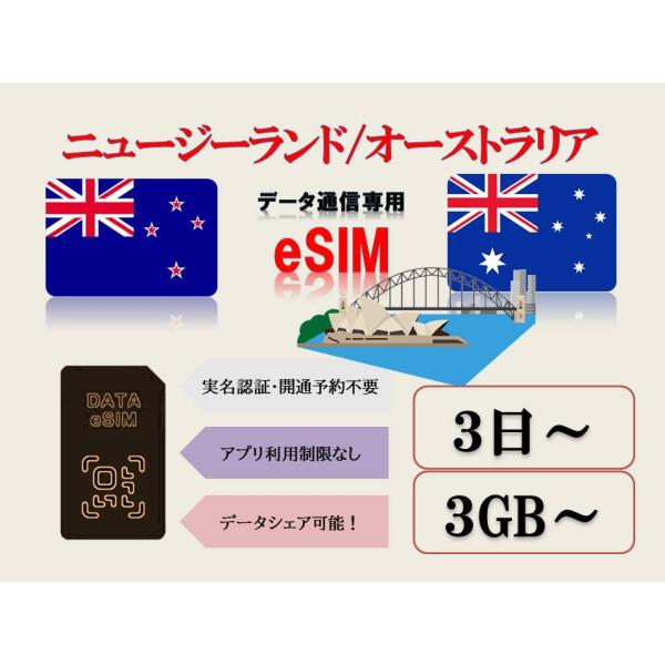 【商品特徴】(1)4G/LTE高速データ通信が利用可能(2)日本の既存アプリ(LINEなど)がそのまま現地で利用できる(3)受取り/設定も簡単メールにてお届け、届いたQRコードを読み取って設定【商品仕様】対応国：オーストラリア/ ニュージー...