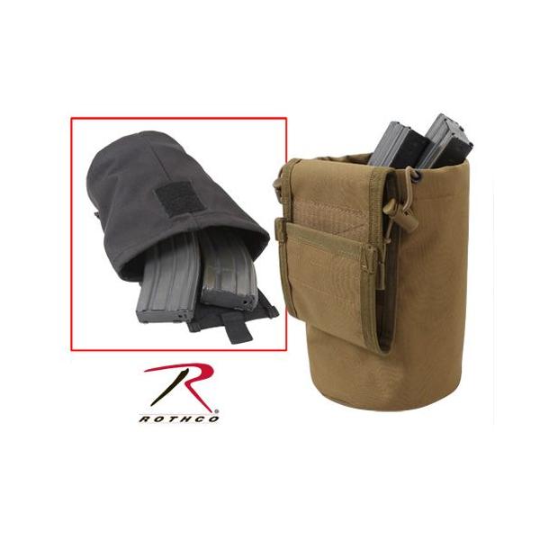 ミリタリーブランド　ロスコ社のダンプポーチ。裏面にはMOLLE対応のバッグや装備に簡単に着脱することが可能です。フラップはベルクロが付いており簡単に開閉することが可能。またフラップを使用しない場合は、ポーチ裏側とポーチ内部にベルクロが付いて...