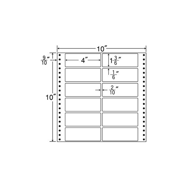 　　1折りサイズ　　　　横10インチ（254mm）×縦10インチ（254mm）　　ラベルサイズ　　102mm×38mm　12面付　　左側スペース　9/10インチ　　ラベル間左右スペース　2/10インチ　　ラベル間天地スペース　1/6インチ　...