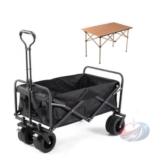 [専門テーブル付きキャリーワゴン]商品は特別テーブル付きキャリーワゴンセット、荷物を運び時はキャリーワゴンとして便利にお使いいだだけます。公園でテーブルを組み立て後便利なテーブルが完成します。サイズで四人以内の活動がご使用おすすめします。[...