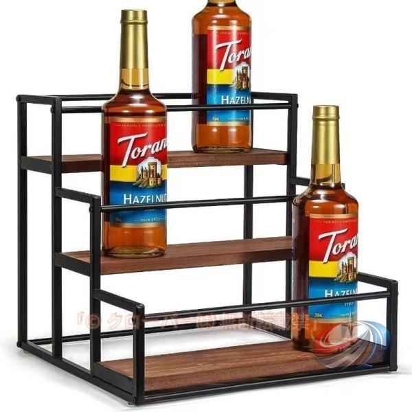 コーヒーシロップラックオーガナイザー ウイスキー棚 酒 棚 お酒 棚 酒棚 ディスプレイ ウイスキー 収納 コーヒーバーディスプレイスタンド ウイスキーやワイン
