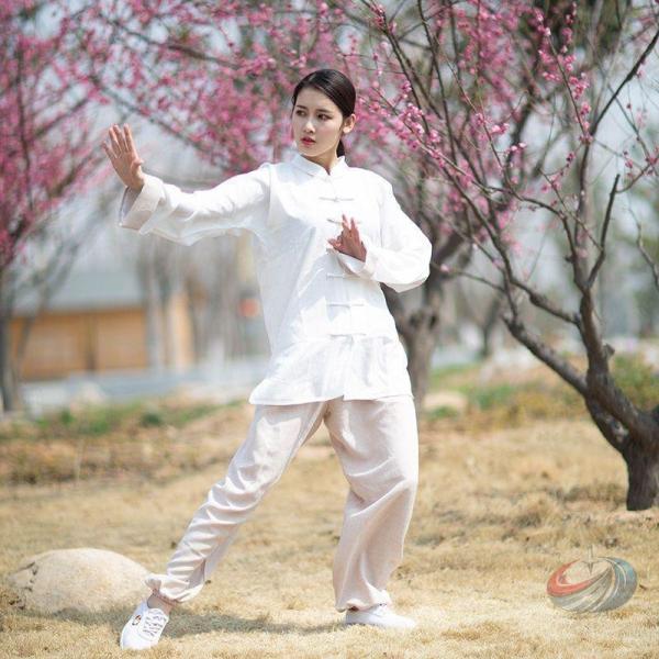 太極拳ウエア 男女兼用 表演服 上下セット 太極拳服 中国風 カンフーウエア 武術 太極拳 長袖 ロング丈 チャイナボタン メンズ レディース カジュアル