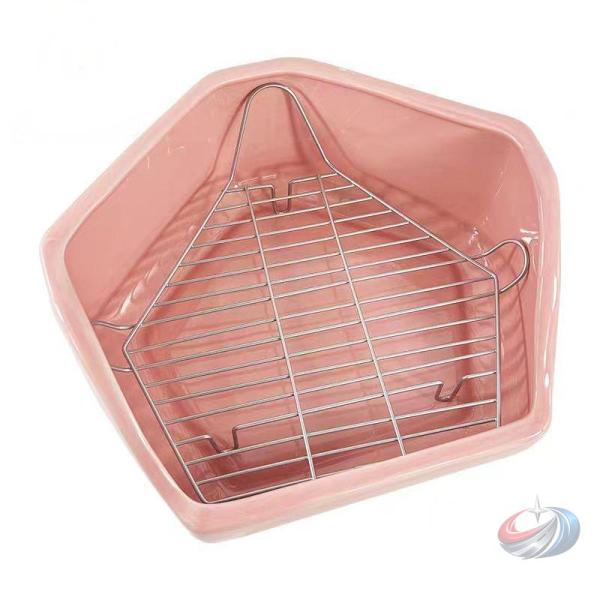 大型ウサギのゴミ箱五角形のウサギのおとりコーナーのトイレのトイレのトイレのトイレの陶磁器の抗のための大きなペットパンのための大きなペットのパン、ガレサ